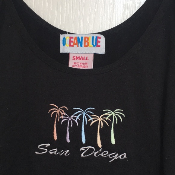 Ocean Blue | Tops | Ocean Blue Souvenir San Diego Graphic Black Tank ...